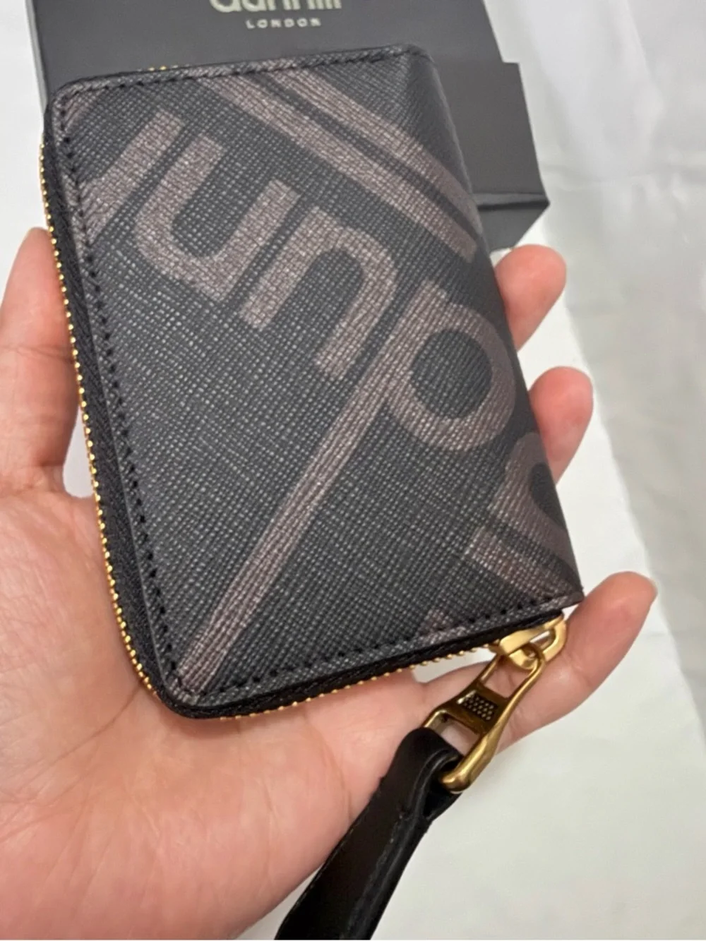 Dunhill | Bags | Nwt Dunhill Logo Leather Zipper Card Wallet | Poshmark